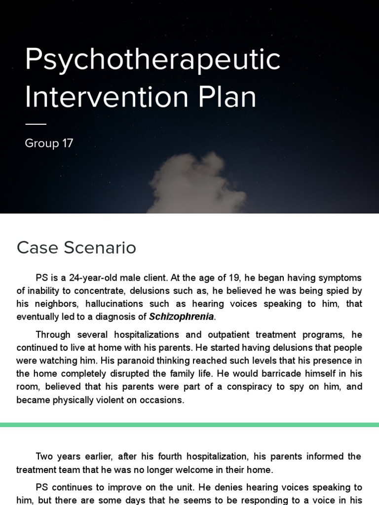 Psychotherapeutic Intervention Plan | PDF | Psychotherapy | Play Therapy