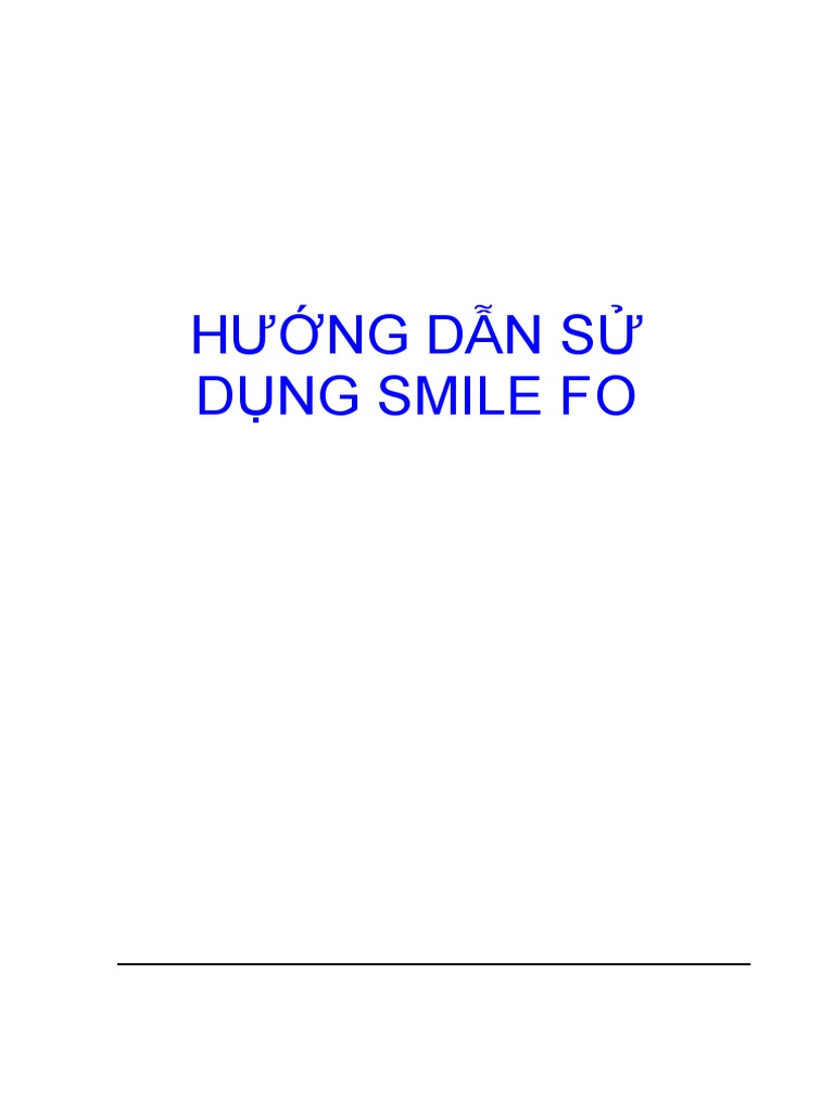 Huong Dan Su Dung - SMILE FO (M I) | PDF