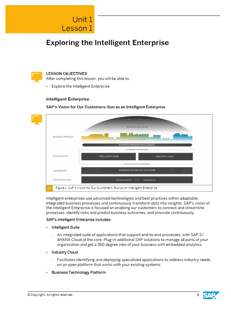 Unit 1 Lesson 1: Exploring The Intelligent Enterprise | PDF