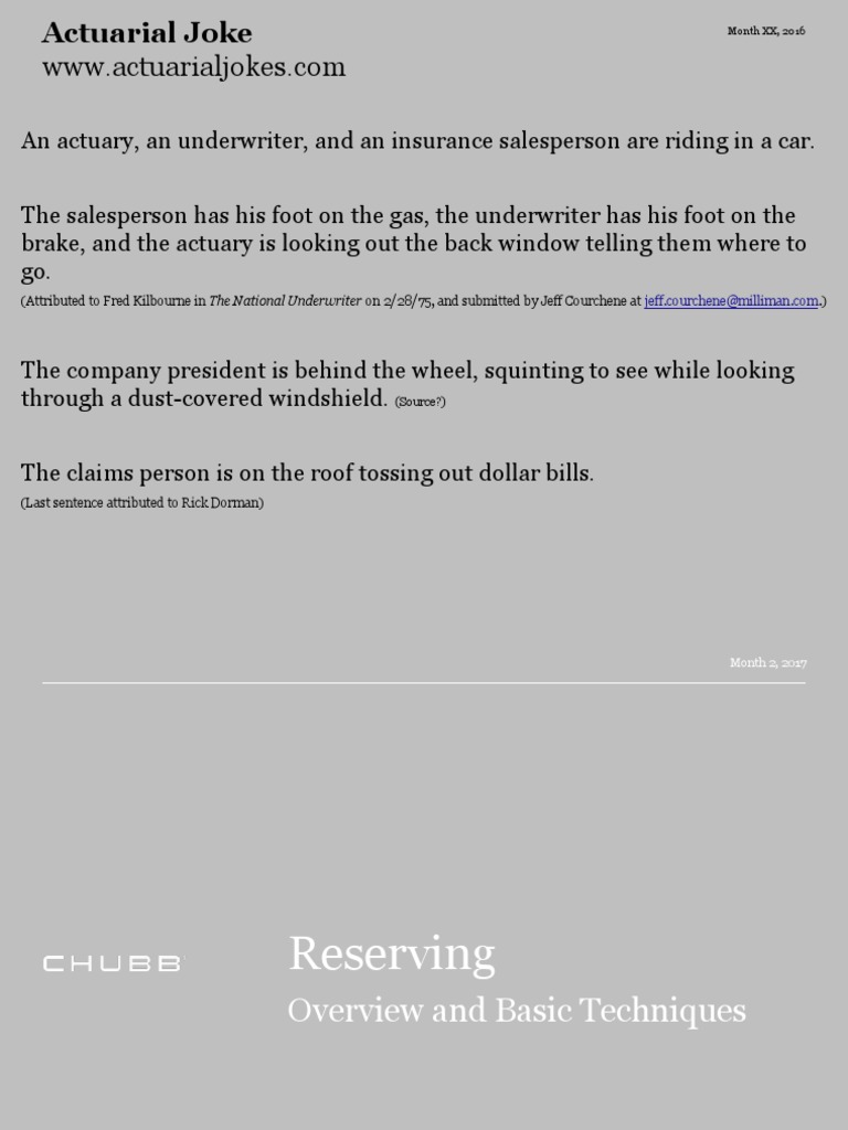 Actuarial Insights on Claim Reserving | PDF | Insurance | Reinsurance