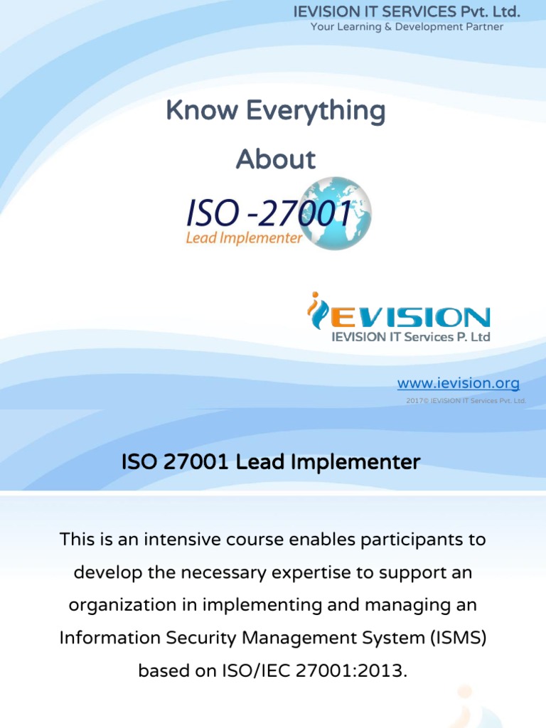 ISO 27001 Lead Implementer | PDF | Information Security | Business