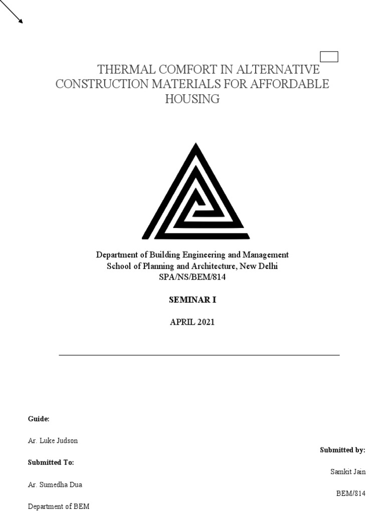 FINAL - Thermal Comfort in Alternative Construction Materials For ...
