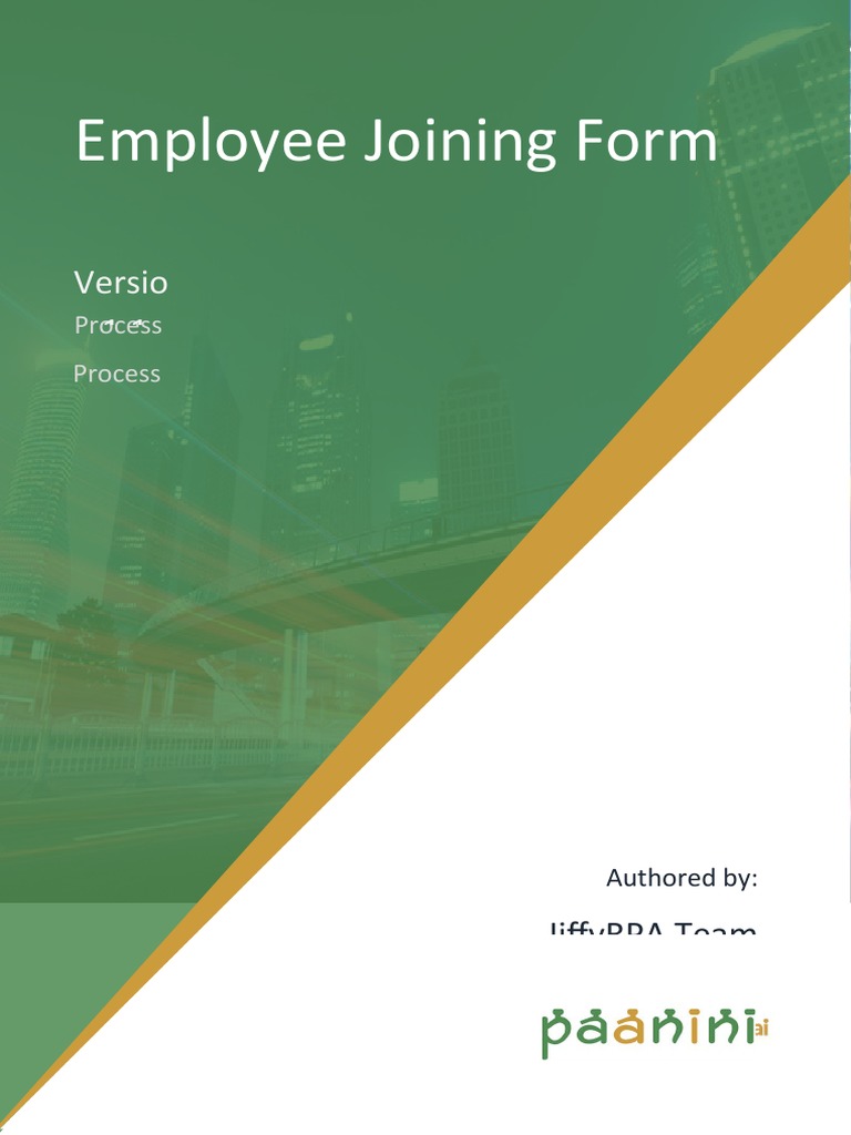 Employee Joining Form - Ver 1.1 | Download Free PDF | Communication ...