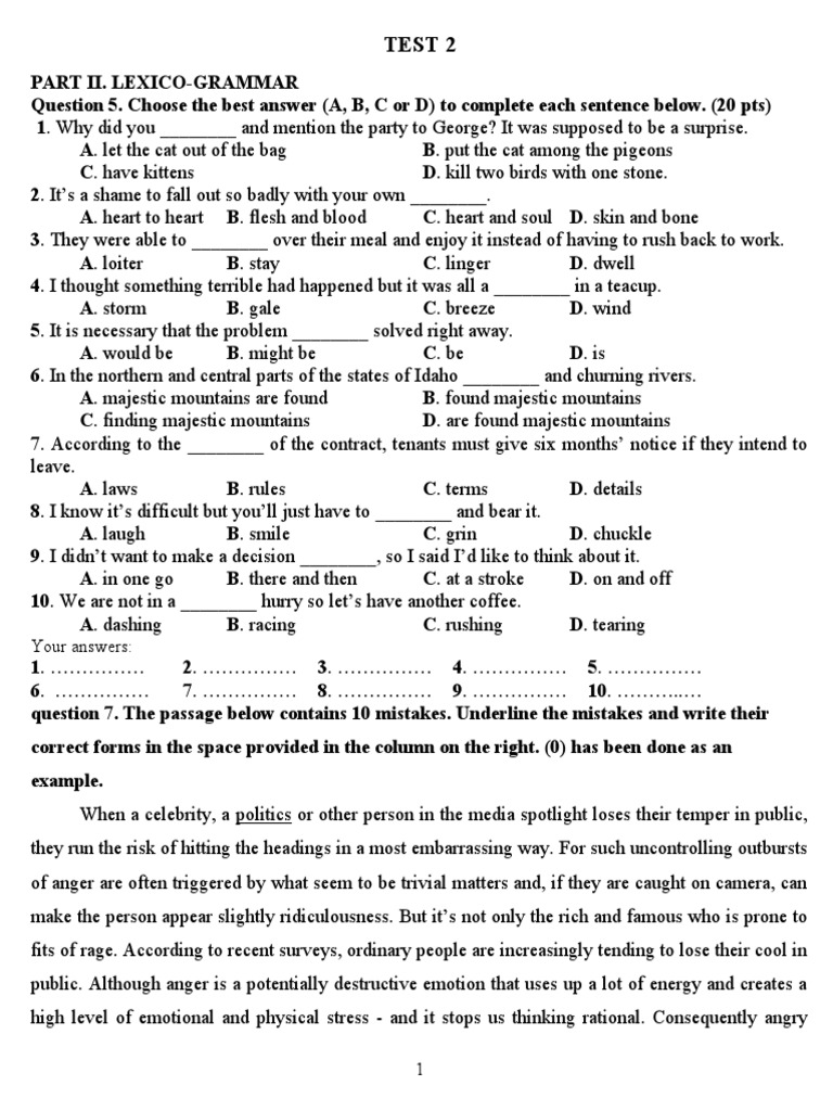 Test 2: Your Answers | PDF | Machu Picchu | Zoology