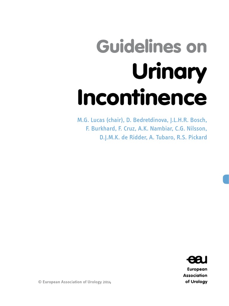 Guidelines On Urinary Incontinence TABLE | PDF | Urinary Incontinence ...