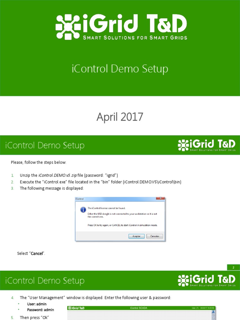 Icontrol Demo Setup: April 2017 | PDF | Button (Computing) | Computing