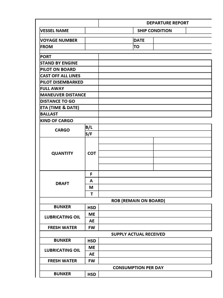 Departure Report | PDF