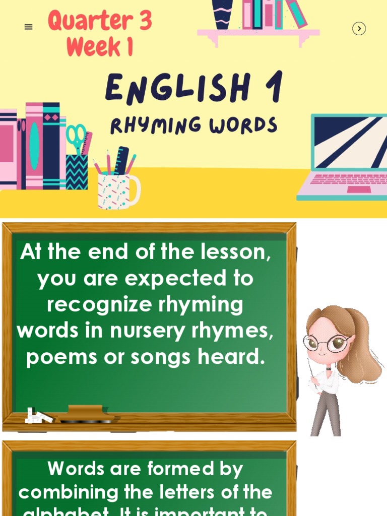 Recognizing Rhyming Words in Nursery Rhymes and Poetry | PDF