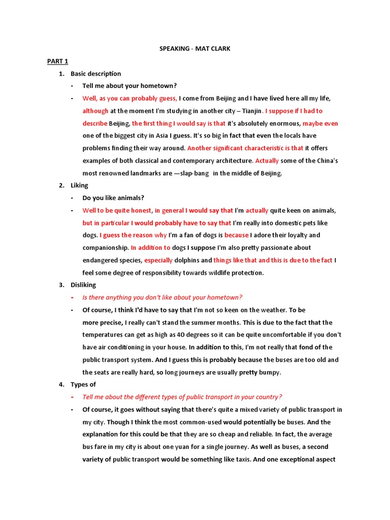 Speaking Mat Clark Samples | PDF | Public Transport | Car