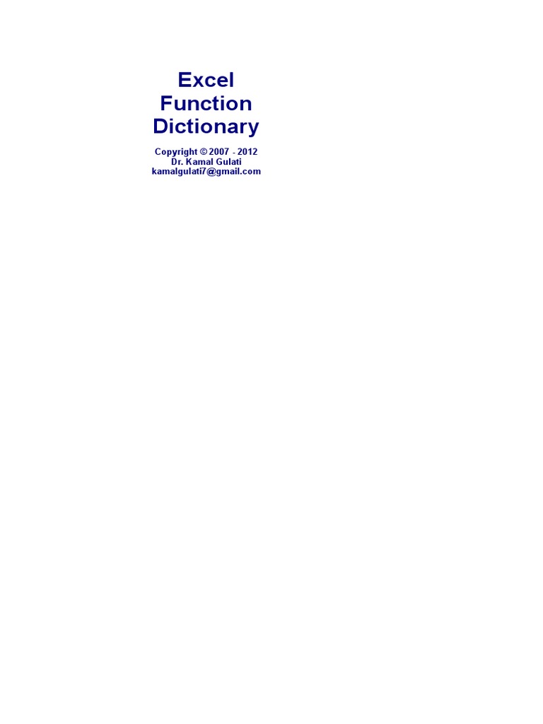 Complete Excel Functions | PDF | Microsoft Excel | Numbers