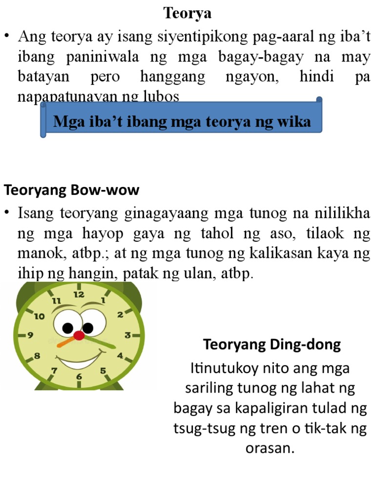 Teoryang Pinagmulan NG Wika | PDF