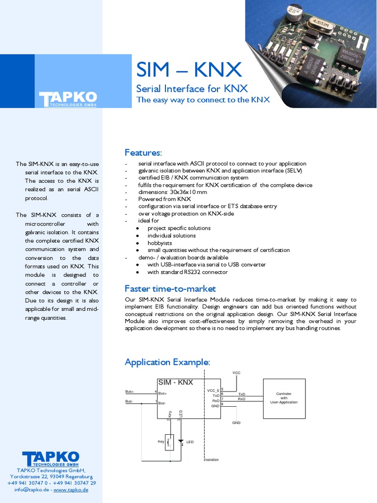 Sim - KNX: Serial Interface For KNX | PDF | Interface (Computing ...