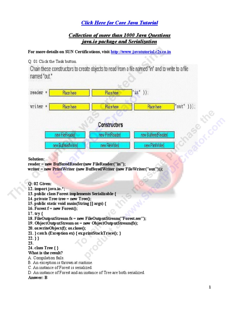 Java Io Package And Serialization Pdf Method Computer