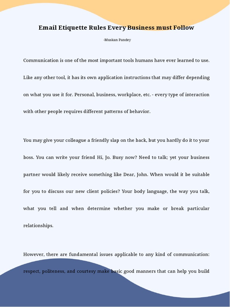 Essential Email Etiquette for Business | PDF | Etiquette | Communication