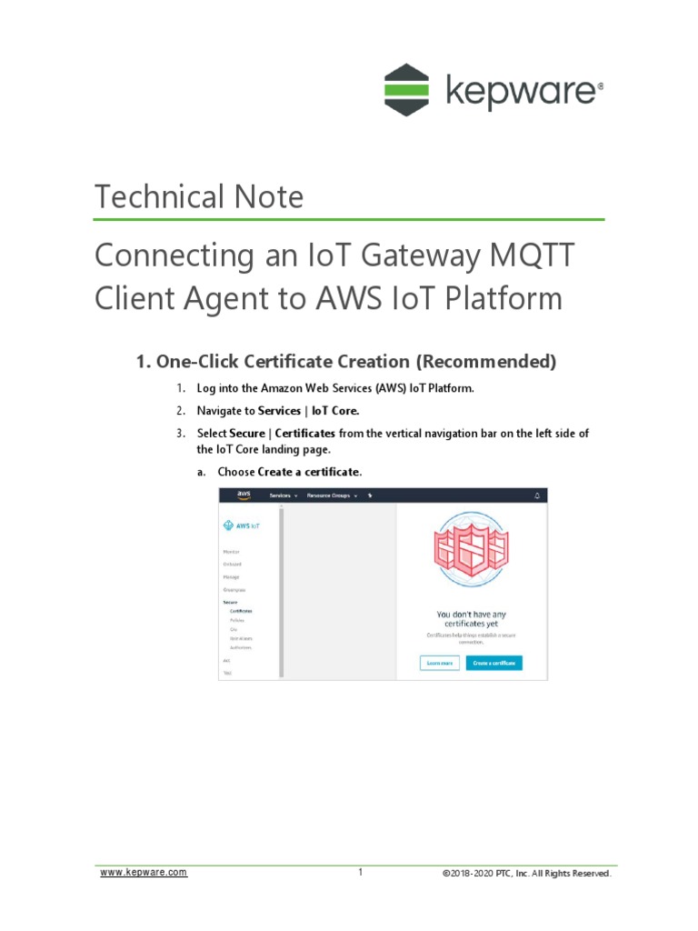 Connecting IoT Gateway MQTT To AWS KSE | PDF | Internet Of Things ...