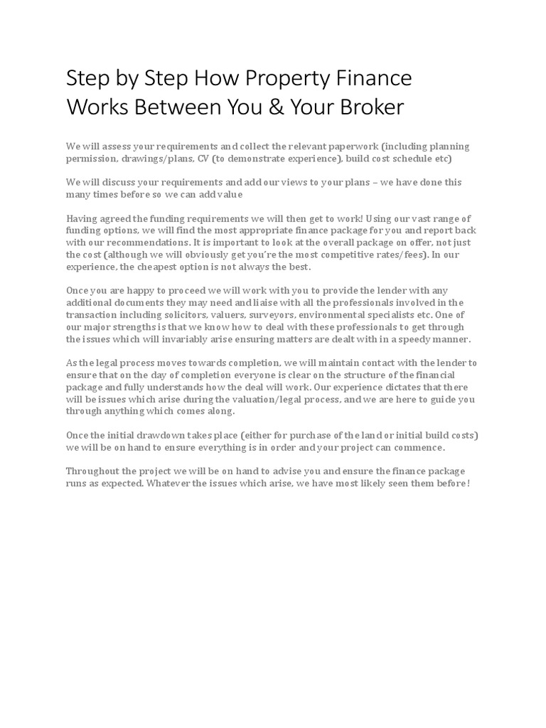 Step by Step How Property Finance Works Between You | PDF | Law