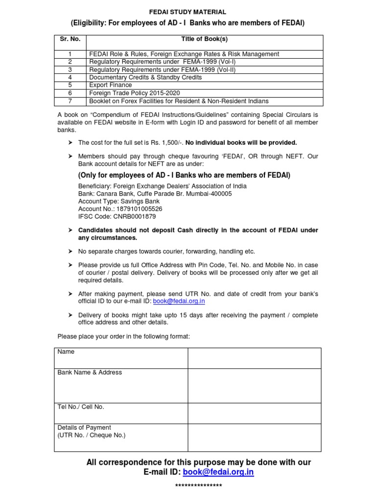 FEDAI StudyMaterialMay2017 | PDF | Business | Finance & Money Management