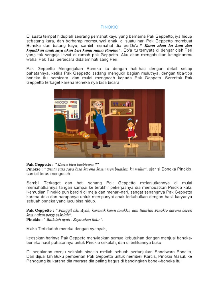 Petualangan Pinokio: Dari Boneka ke Anak Sejati | PDF | Seni