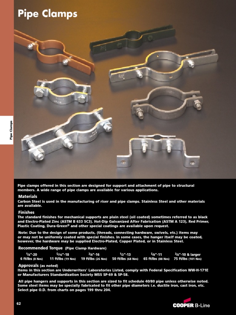 Pipe Clamps | PDF | Pipe (Fluid Conveyance) | Screw