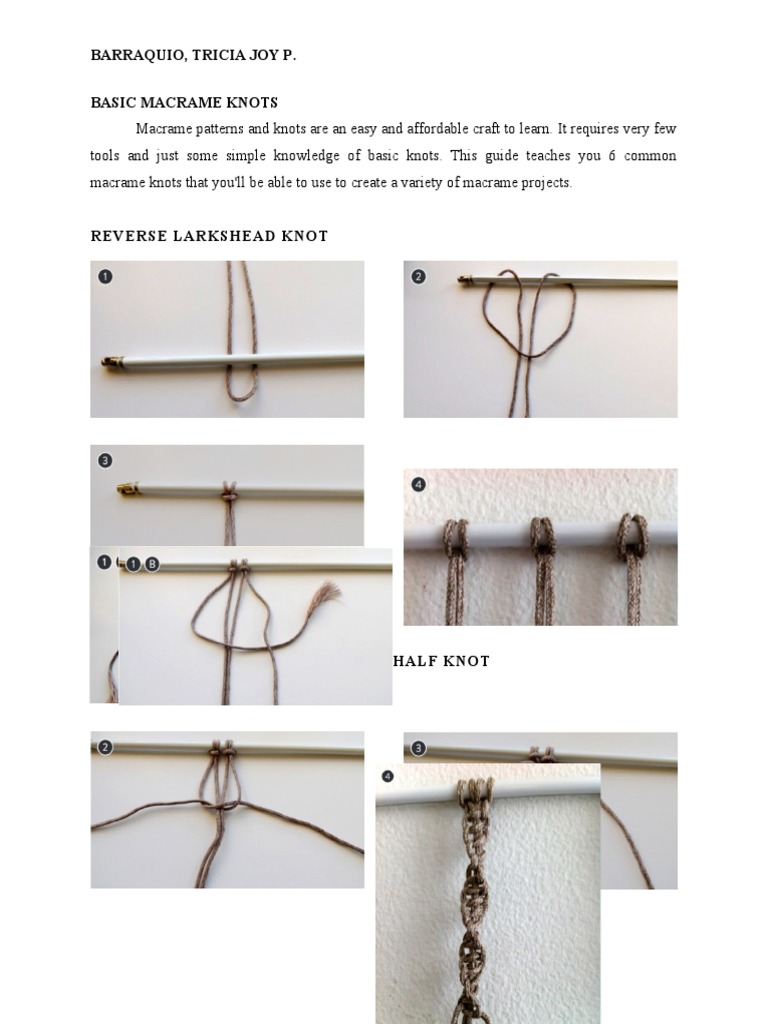 Basic Macrame Knots | PDF