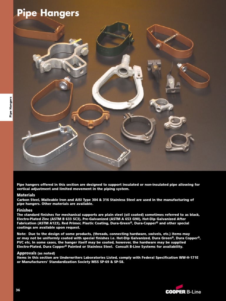 Pipe Hangers | PDF | Pipe (Fluid Conveyance) | Galvanization
