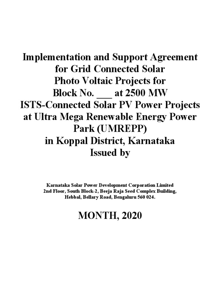 Solar PV Project Implementation Agreement | PDF | Indemnity | Solar Power