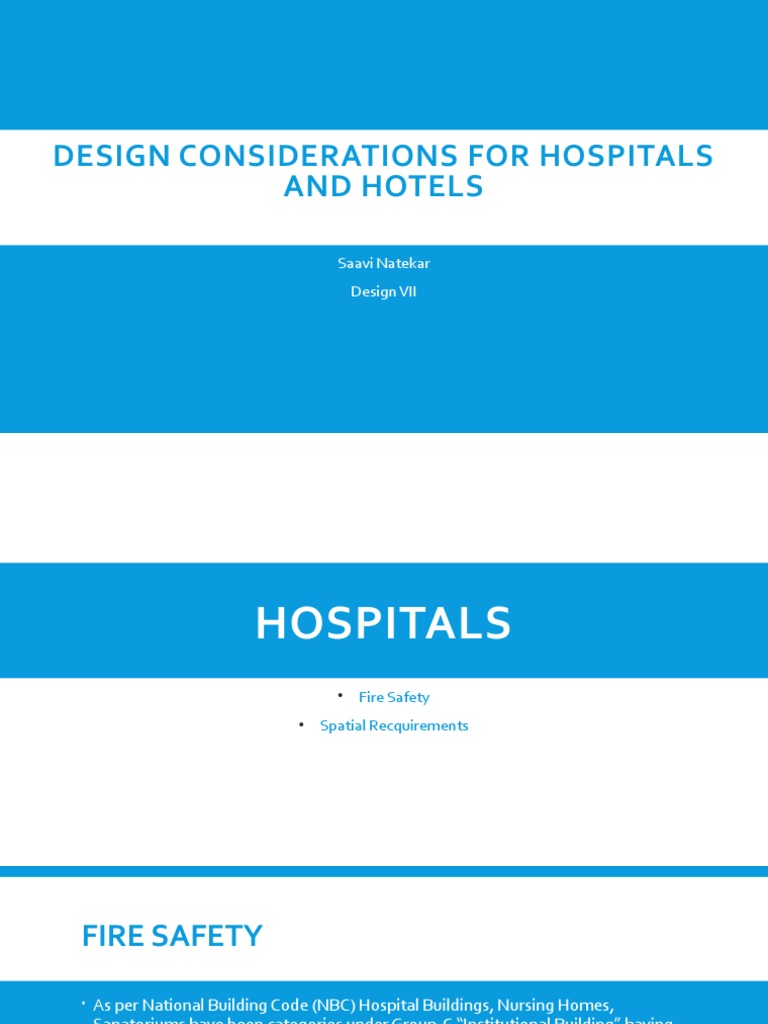 Design Considerations For Hospitals and Hotels | PDF | Hospital | Room