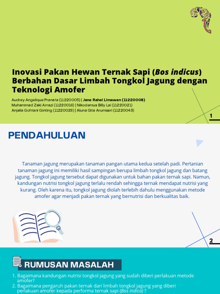 Kelompok 3 - Inovasi Pakan Hewan Ternak Sapi (Bos Indicus) Berbahan ...