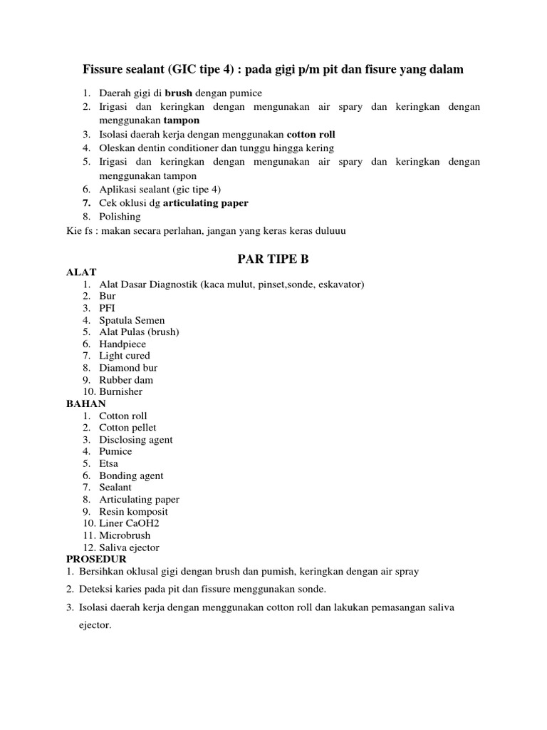 Fissure Sealant | PDF | Griya & Taman