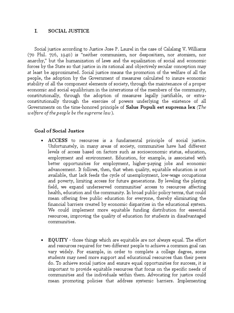 Social Justice Goals | PDF | Justice | Crime & Violence