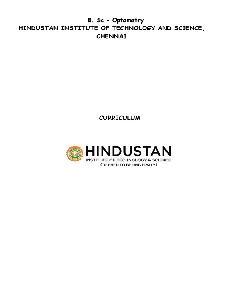 B.SC Optometry Syllabus | PDF | Optics | Human Eye