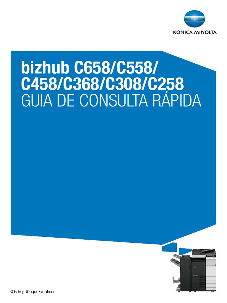 Bizhub c658 c558 c458 c368 c308 c258 - Quick Guide - PT - 4 1 1 | PDF ...