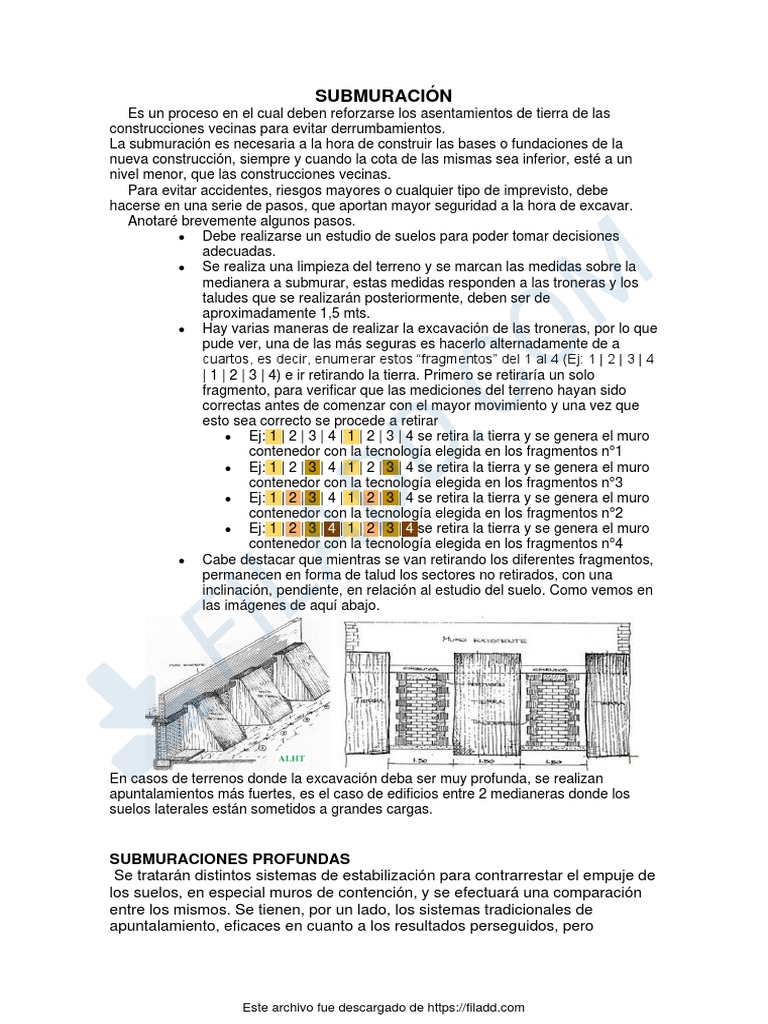 SUBMURACION | PDF | Fundación profunda | Hormigón