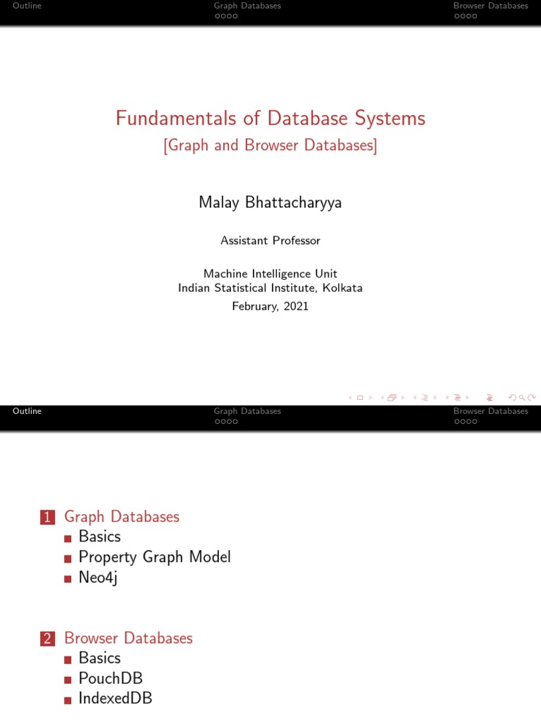 Fundamentals of Database Systems: (Graph and Browser Databases) | PDF ...