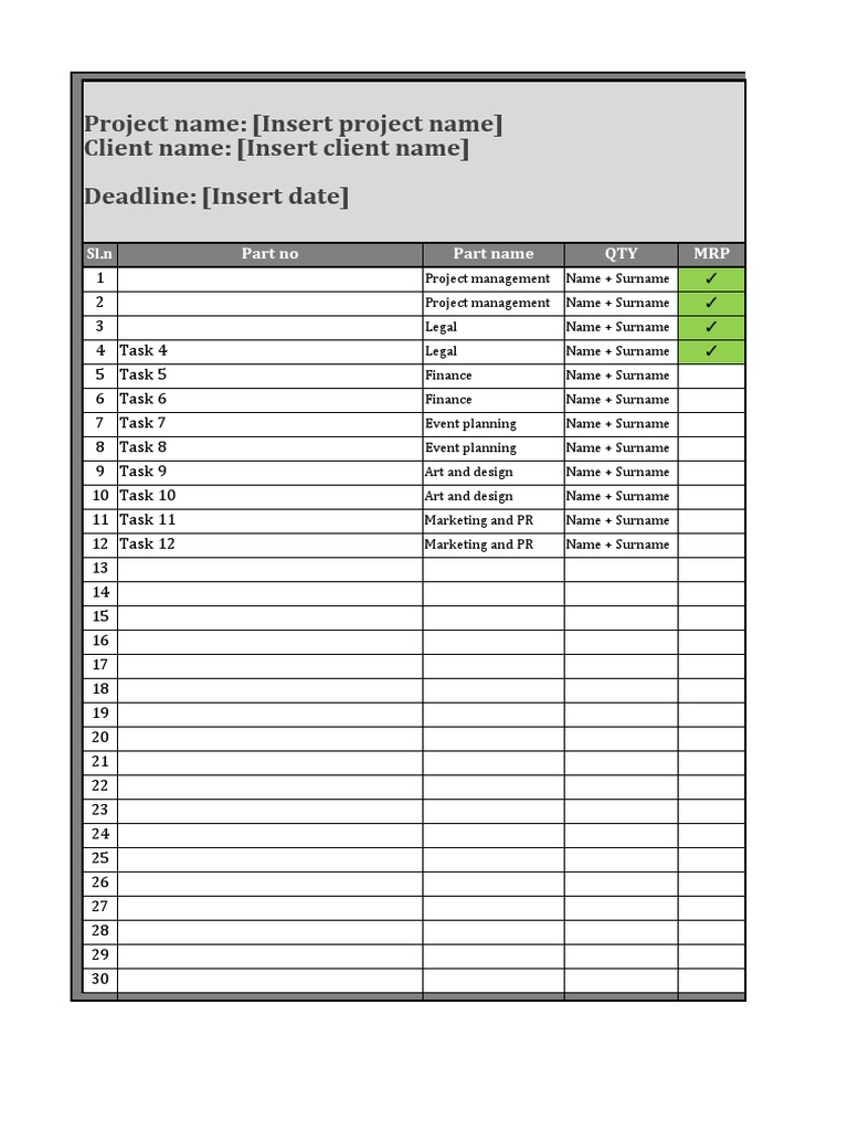 Project Name: (Insert Project Name) Client Name: (Insert Client Name ...
