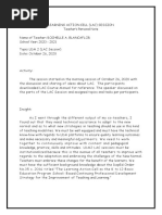 Reflection Notes Cot # 1: Don Mariano C. San Juan High School | PDF ...