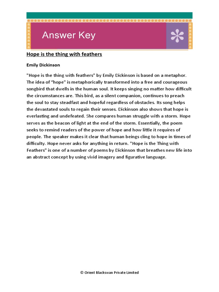 Summary-Hope Is The Thing With Feathers | PDF