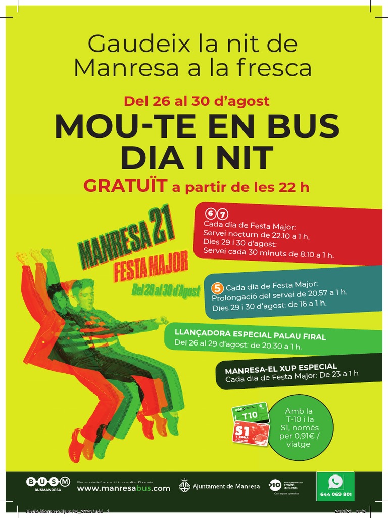 Horaris de Bus Manresa Durant La Festa Major | PDF