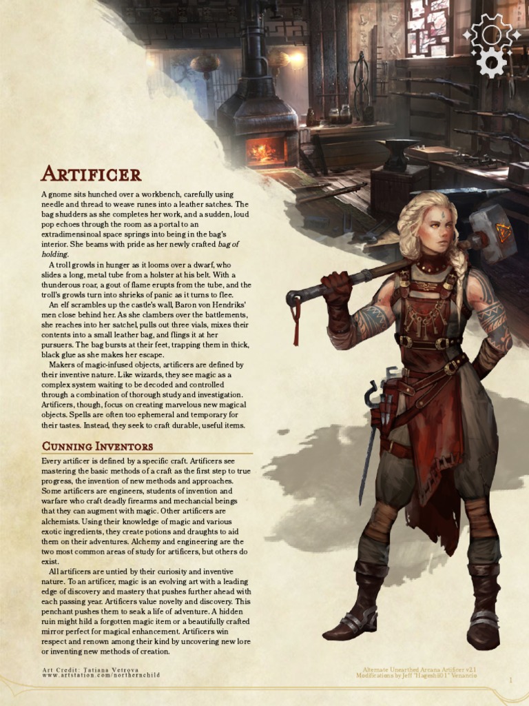 5e - Artificer - Alt Unearthed Arcana (v2.1) | PDF