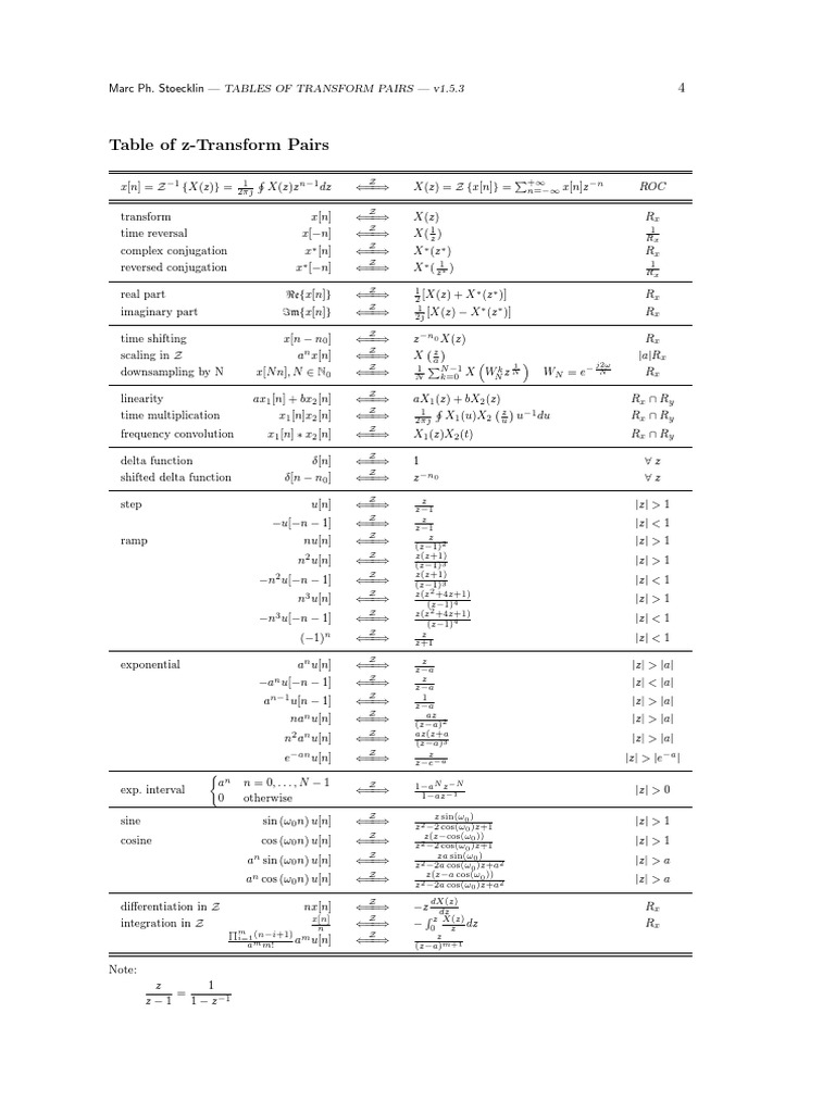 Z Transform Table | PDF | Trigonometric Functions | Sine