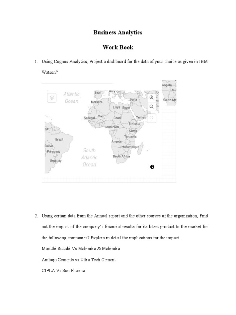 Business Analytics - Work Book 4NM19MBA77 | PDF | Finance & Money ...