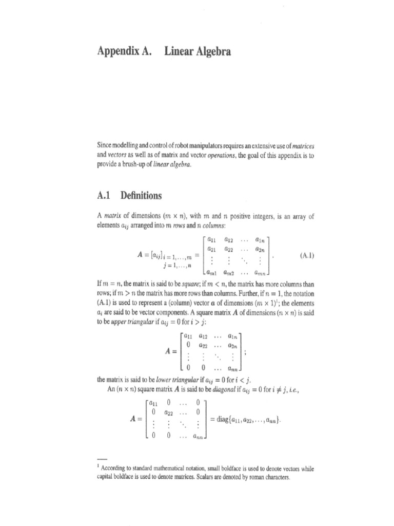 Appendix A. Linear Algebra | PDF | Matrix (Mathematics) | Eigenvalues And Eigenvectors