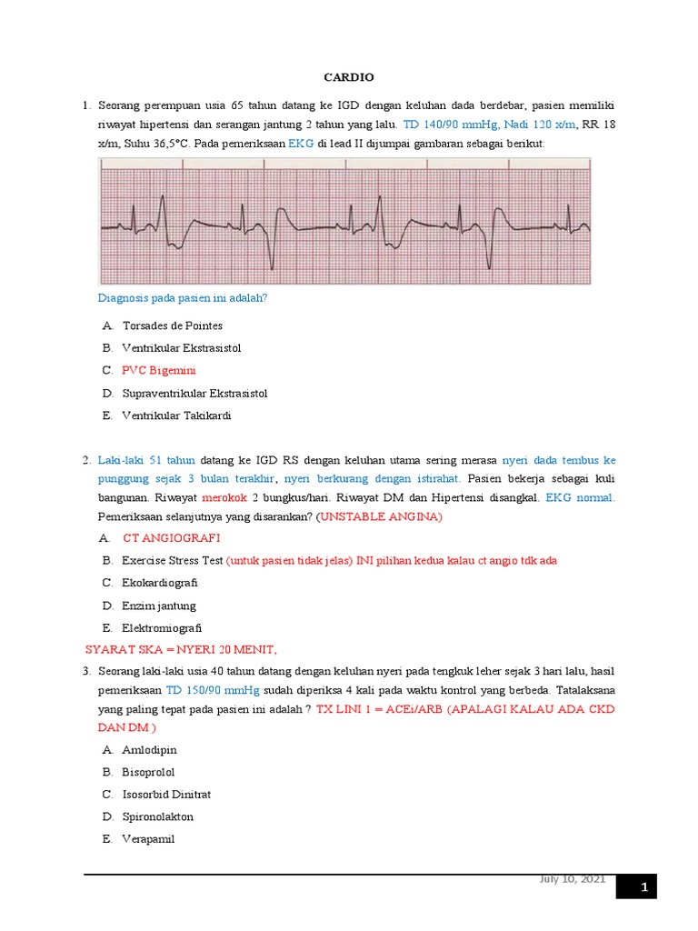 Ukmppd CARDIO + Jawaban | PDF