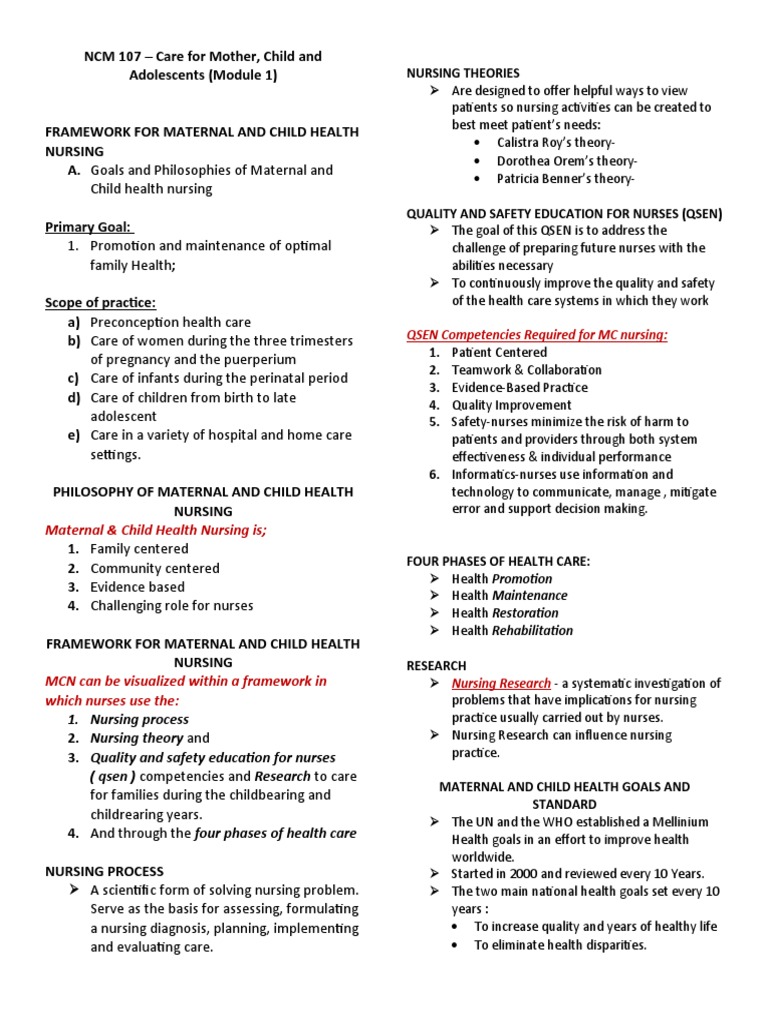 Module 1 MCN | PDF | Sustainability | Poverty