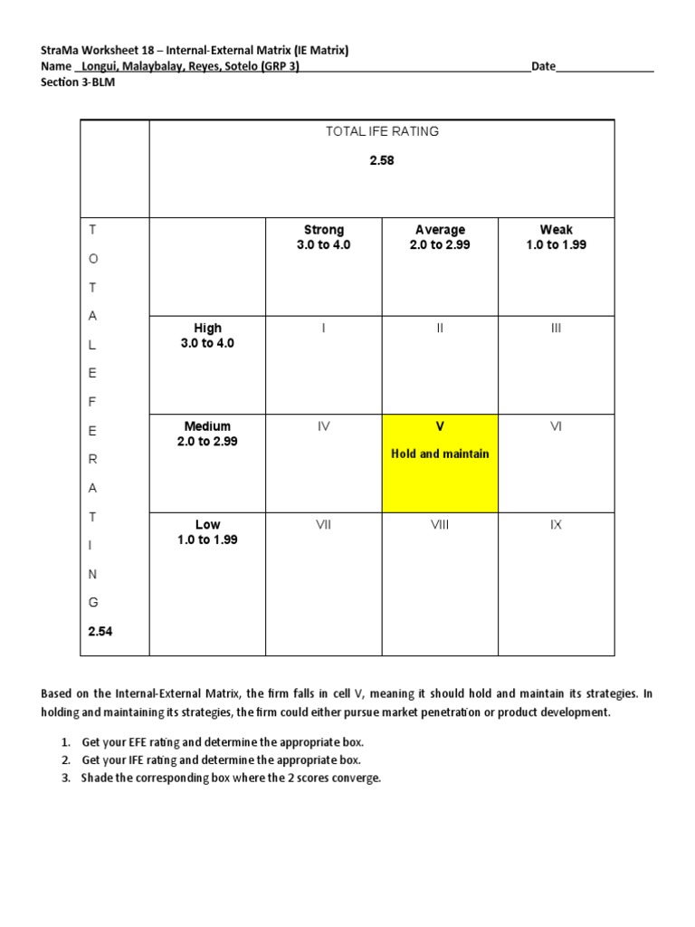 Internal-External Matrix Analysis Guide | PDF
