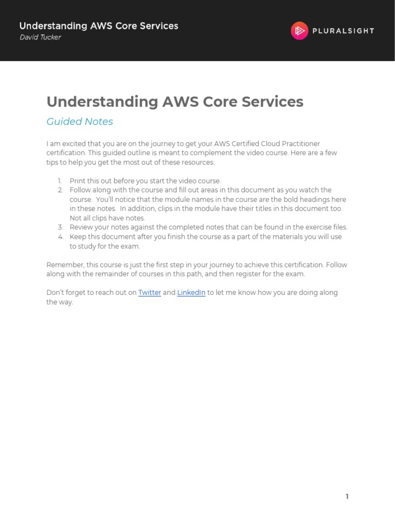 AWS Core Services Study Guide | PDF | Amazon Web Services | Cloud Computing