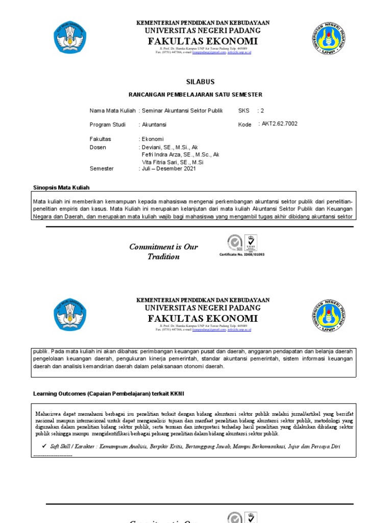 RPS (Silabus) 2021 - Seminar ASP - Versi E-Learning | PDF