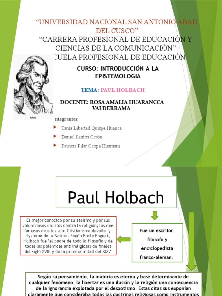 Paul Holbach | PDF | Teorías filosóficas