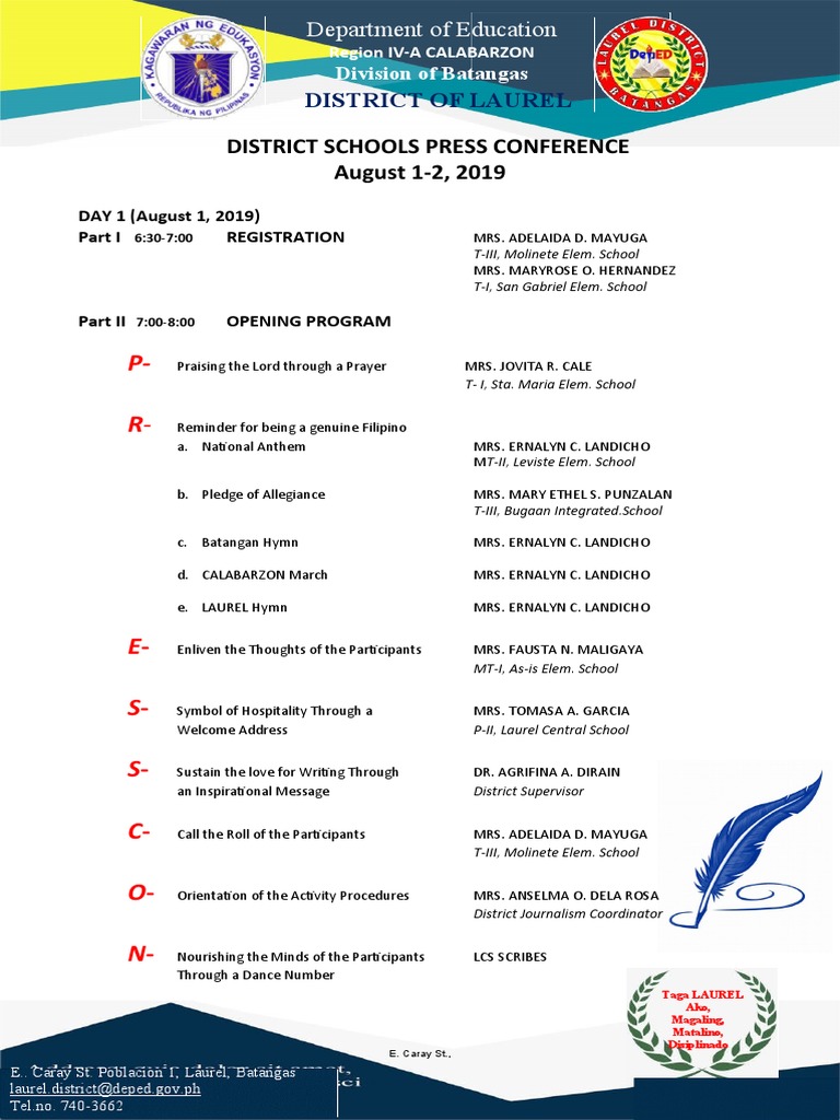 District Schools Press Conference August 1-2, 2019 | PDF