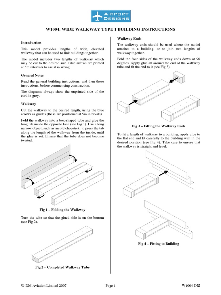 W1004: Wide Walkway Type 1 Building Instructions | PDF